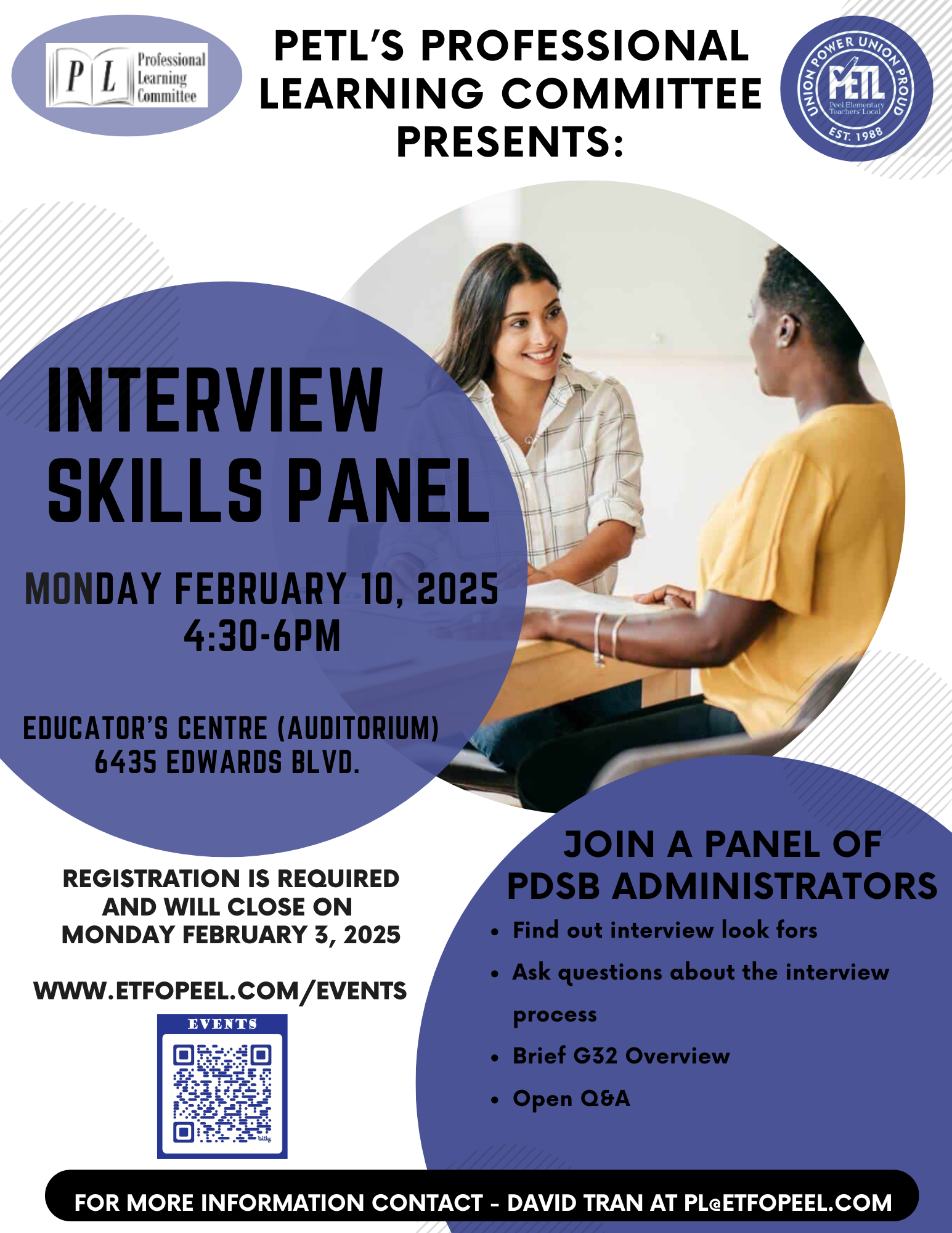 Interview Skills Panel (Mon Feb 10 - PL Event) - PETL