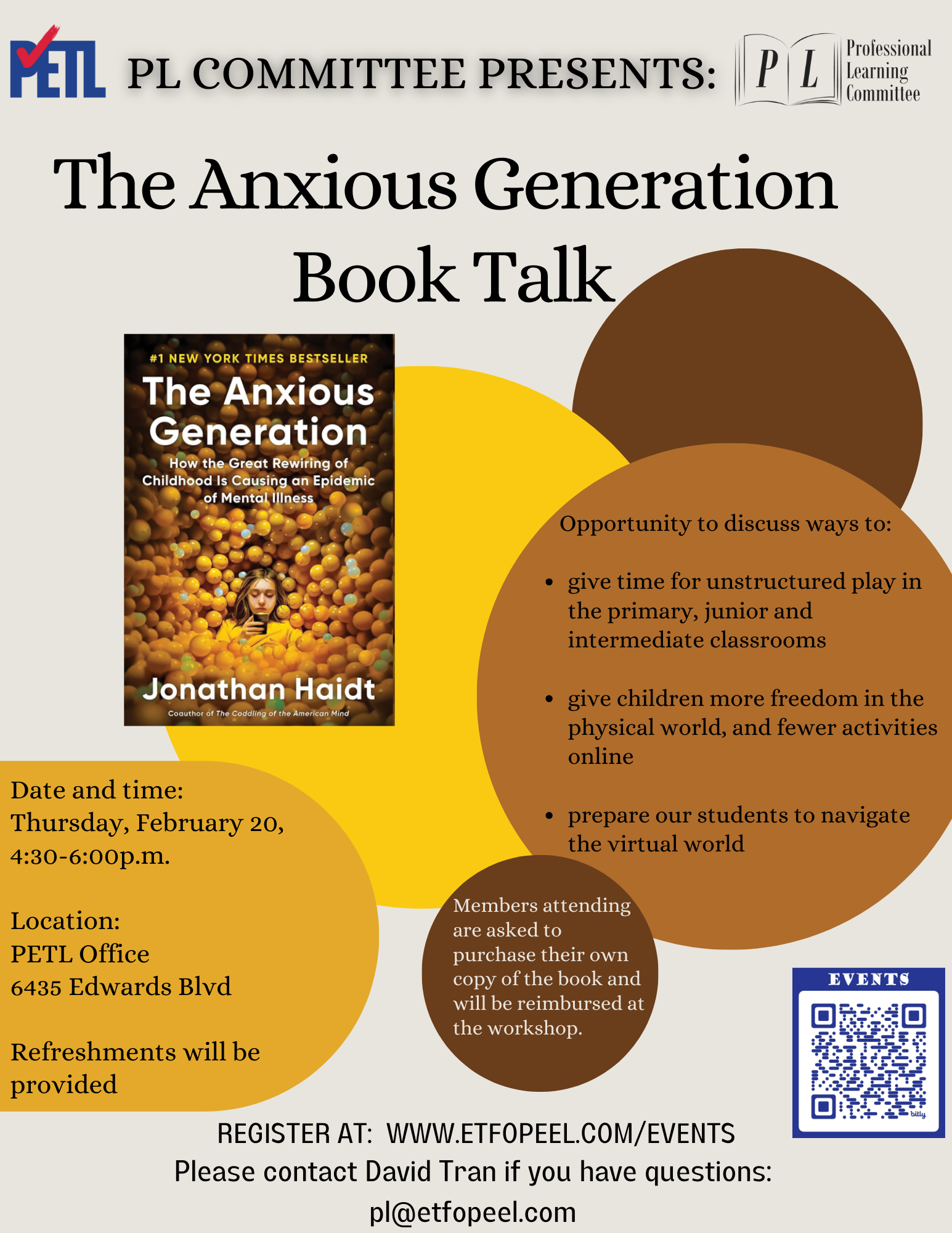 The Anxious Generation Book Talk (Thurs Feb 20) - PETL