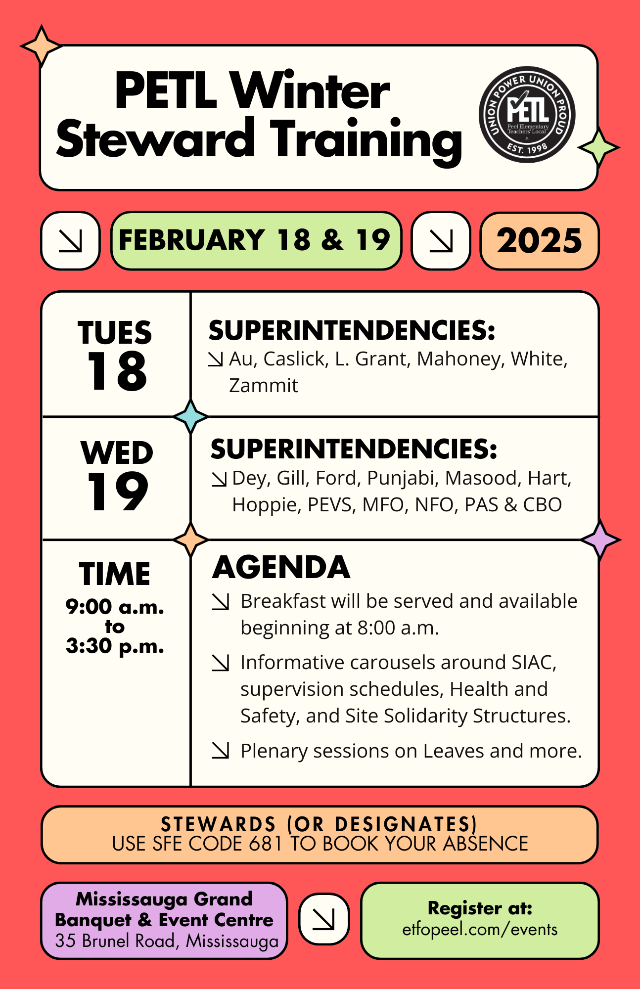 Steward Training Release Day (19th) - PETL