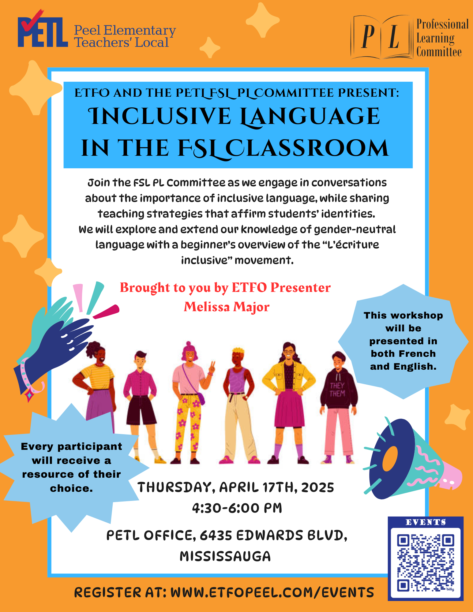 Inclusive Language in the FSL Classroom (Thurs Apr 17 - PL Workshop) - PETL
