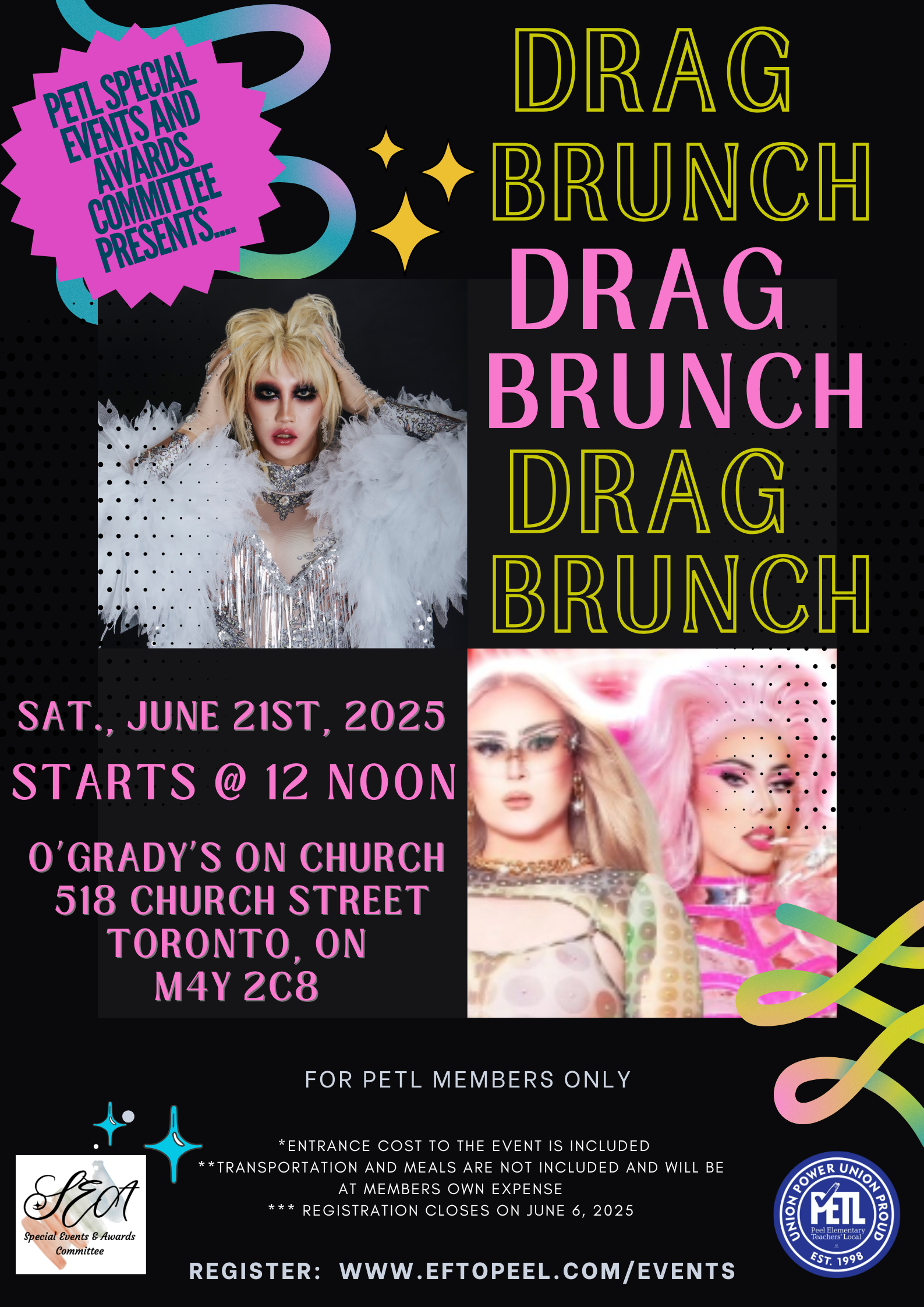 Drag Brunch Sat June 21 (SEAC Event) - PETL