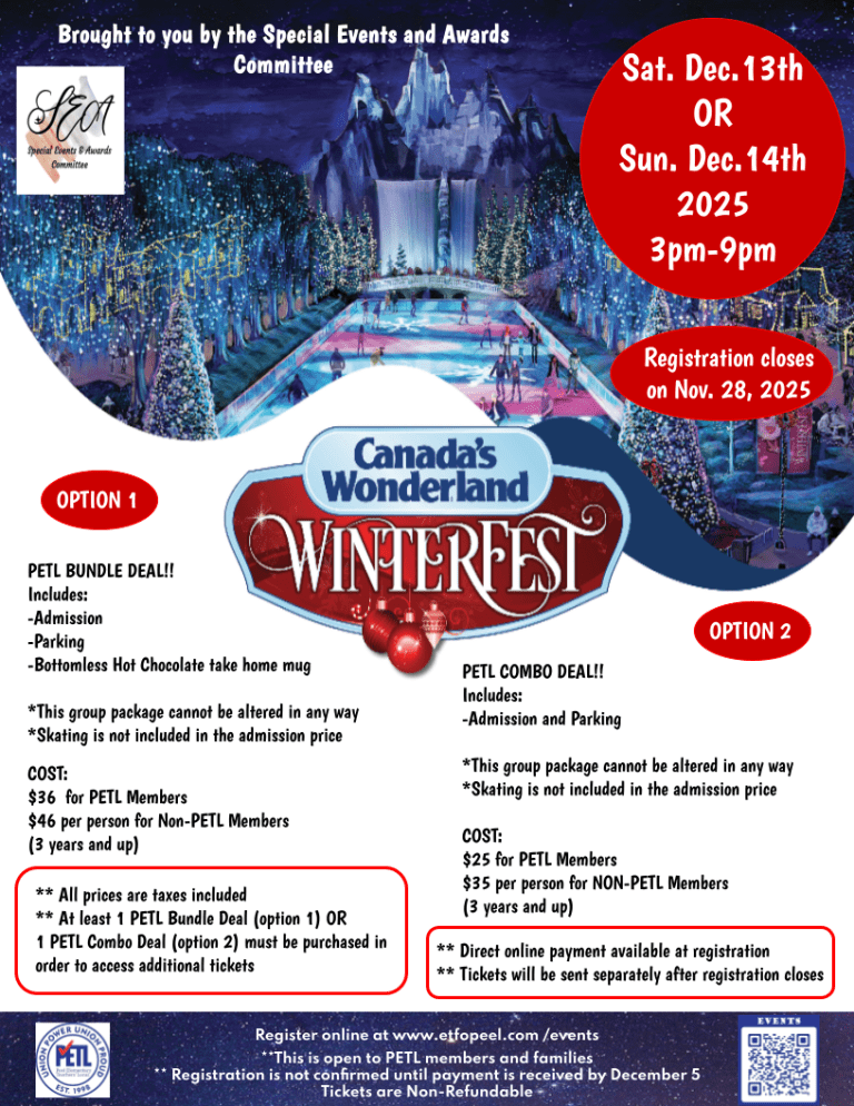 Winterfest at Wonderland - Sat Dec 13 (SEA Committee Event) - PETL