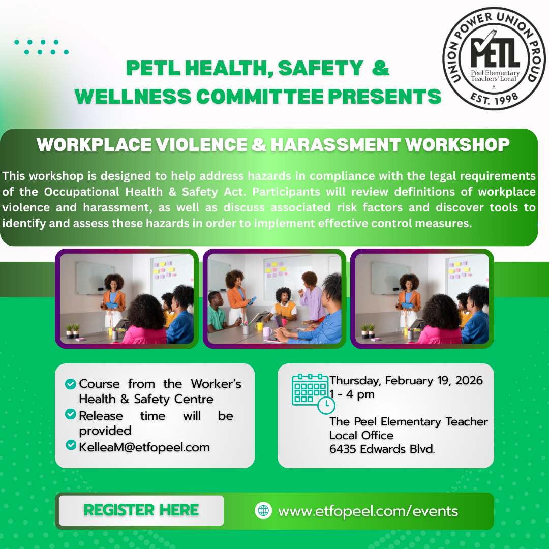 Workplace Violence and Harassment Workshop (HSWB Committee) - Thurs Feb ...